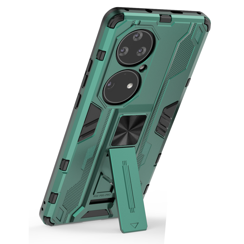 Противоударный чехол с подставкой Transformer для Huawei P50 (зеленый)