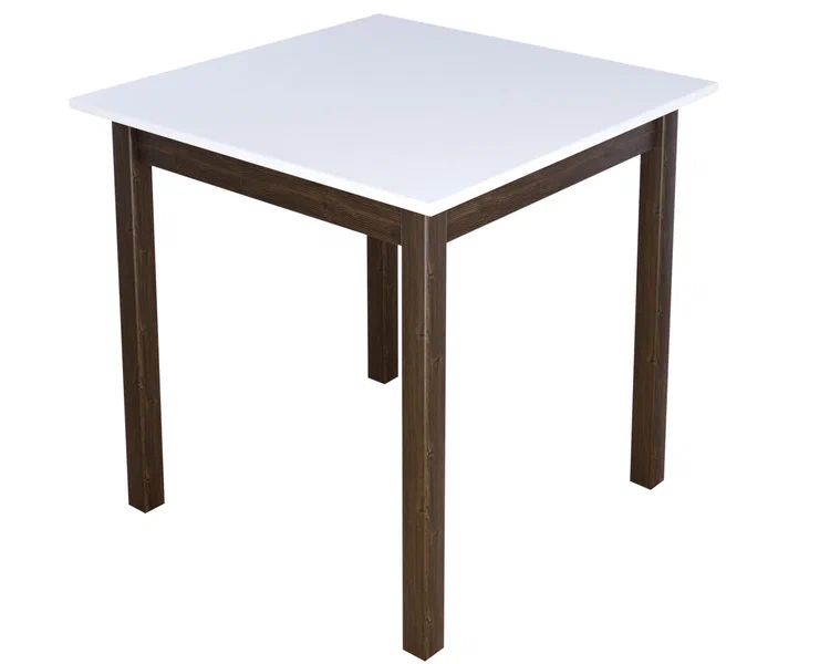 Стол кухонный Solarius Классика квадратный 60х60х75, белый с ножками цвета темный дуб