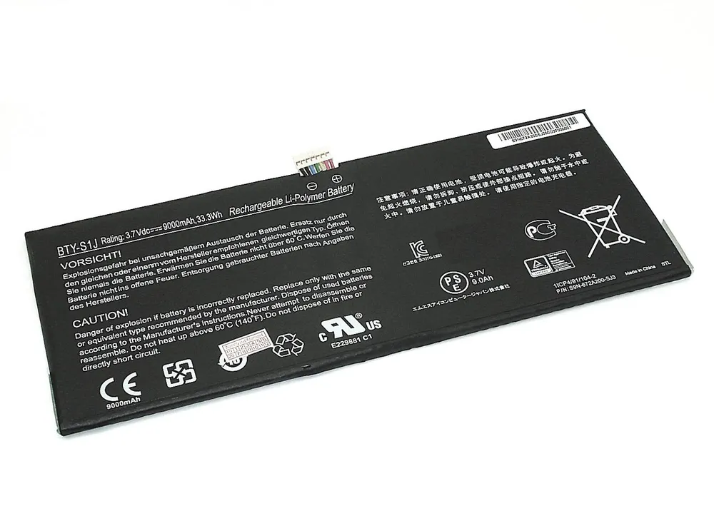 Аккумуляторная батарея для ноутбука MSI W20 3M-013US BTY-S1J 3.7V 9000mAh черная