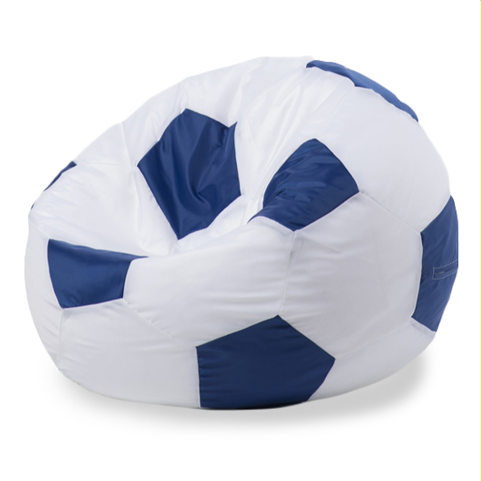 Кресло-мешок «Мяч», L (75x75), оксфорд, Белый и синий