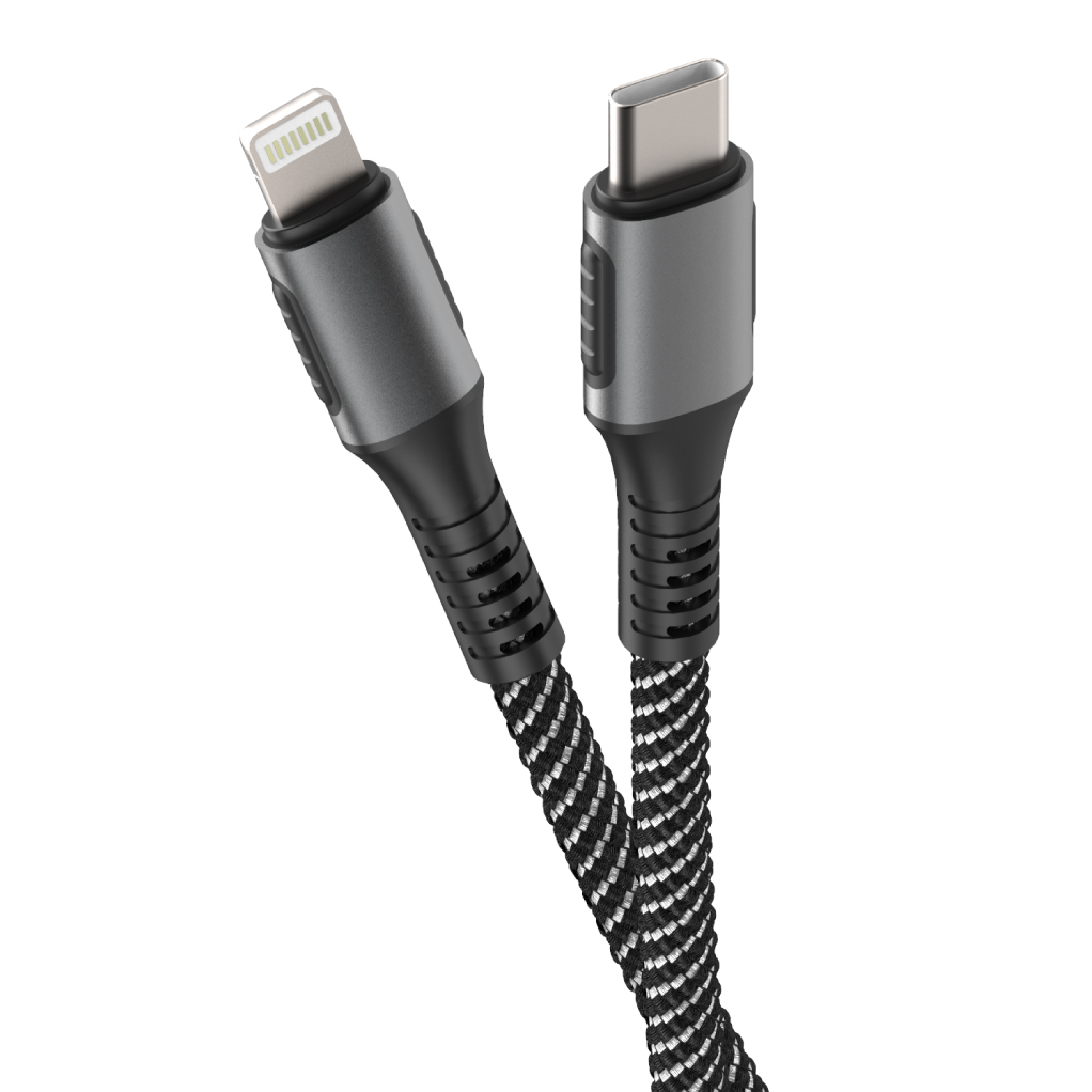 Кабель PD, USB2.0, Type-C - Lightning, 1.2м, черный, OLMIO,