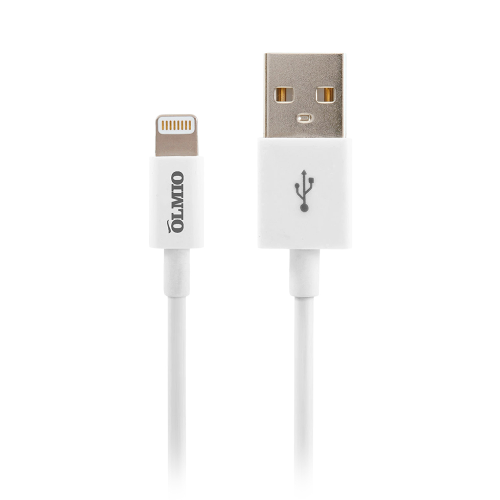 Кабель MFI USB 2.0 - Apple iPhone/iPod/iPad 8pin, 1м, белый, OLMIO,