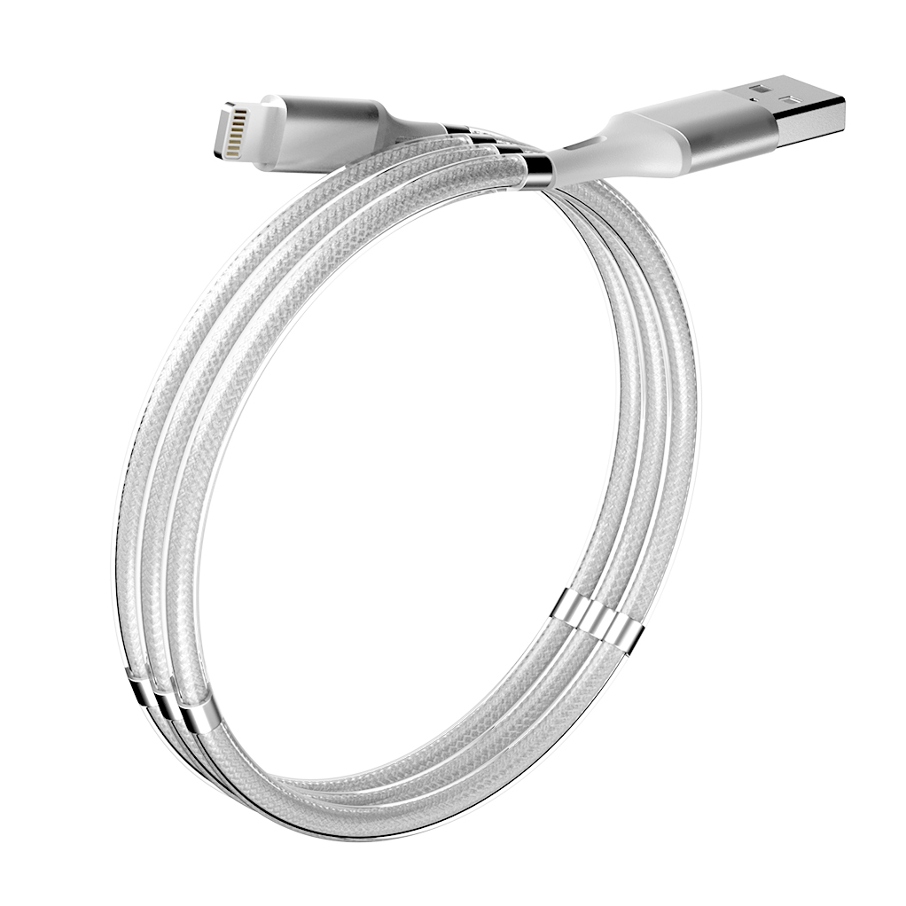 Кабель MAGNET, USB 2.0 - Lightning, 1.2м, 2.1A, OLMIO,