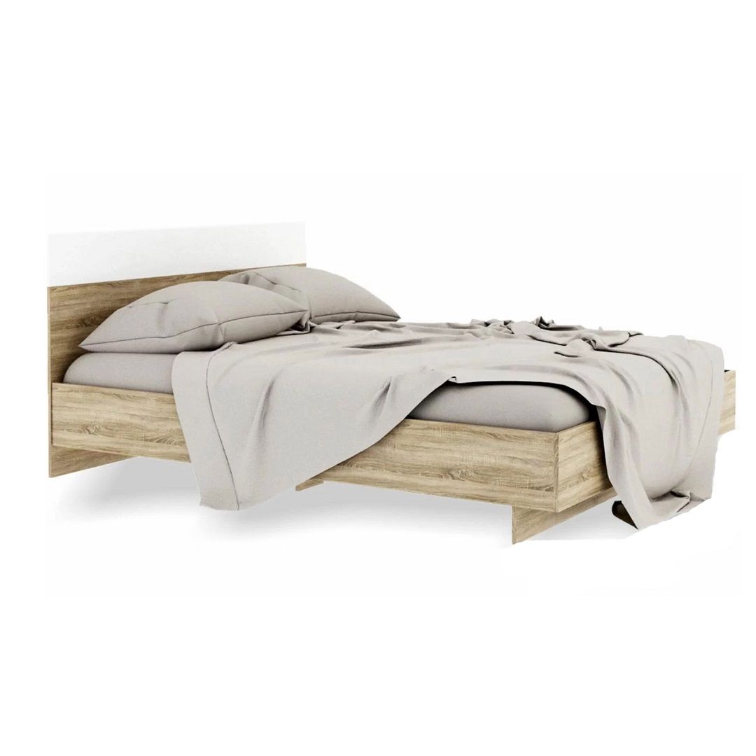 Кровать парящая полутораспальная Версаль 120х200 см, дуб сонома-белый глянец