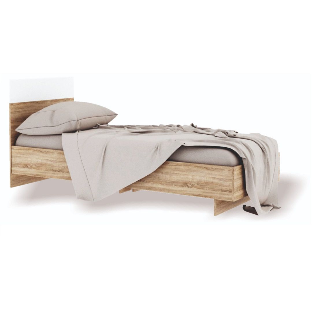 Кровать парящая односпальная Версаль 80х200 см, дуб сонома-белый глянец