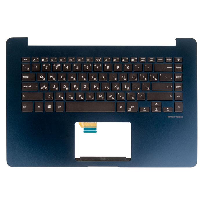 Клавиатура RocknParts для ноутбука Asus UX530UX-1A с топкейсом, темно-синяя