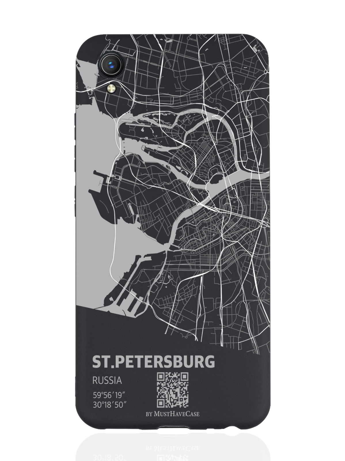 Чехол MustHaveCase для Vivo Y1S/Y91C Карта Санкт-Петербурга черный
