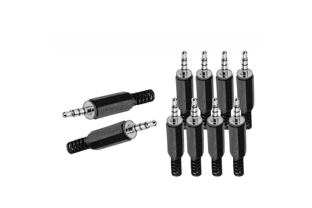 Разъем штекер mini-jack 3.5 мм 4-pin (папа), 10 шт