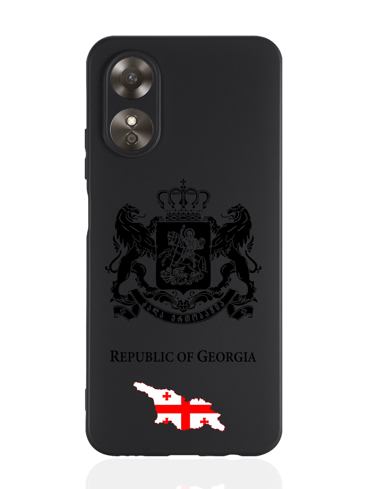 Чехол SignumCase для Oppo A17 Черный лаковый Герб Грузии черный