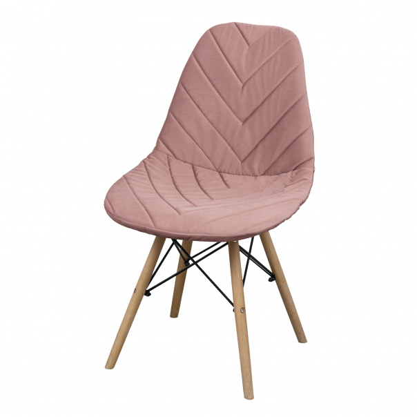 Чехол на стул Eames DSW из велюра CHIEDOCOVER, 40х46, елка, розовый