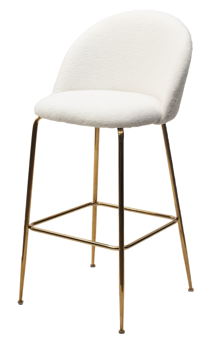 Барный стул М-City GLADE NINI-01 Белый, золотой каркас, 2шт.
