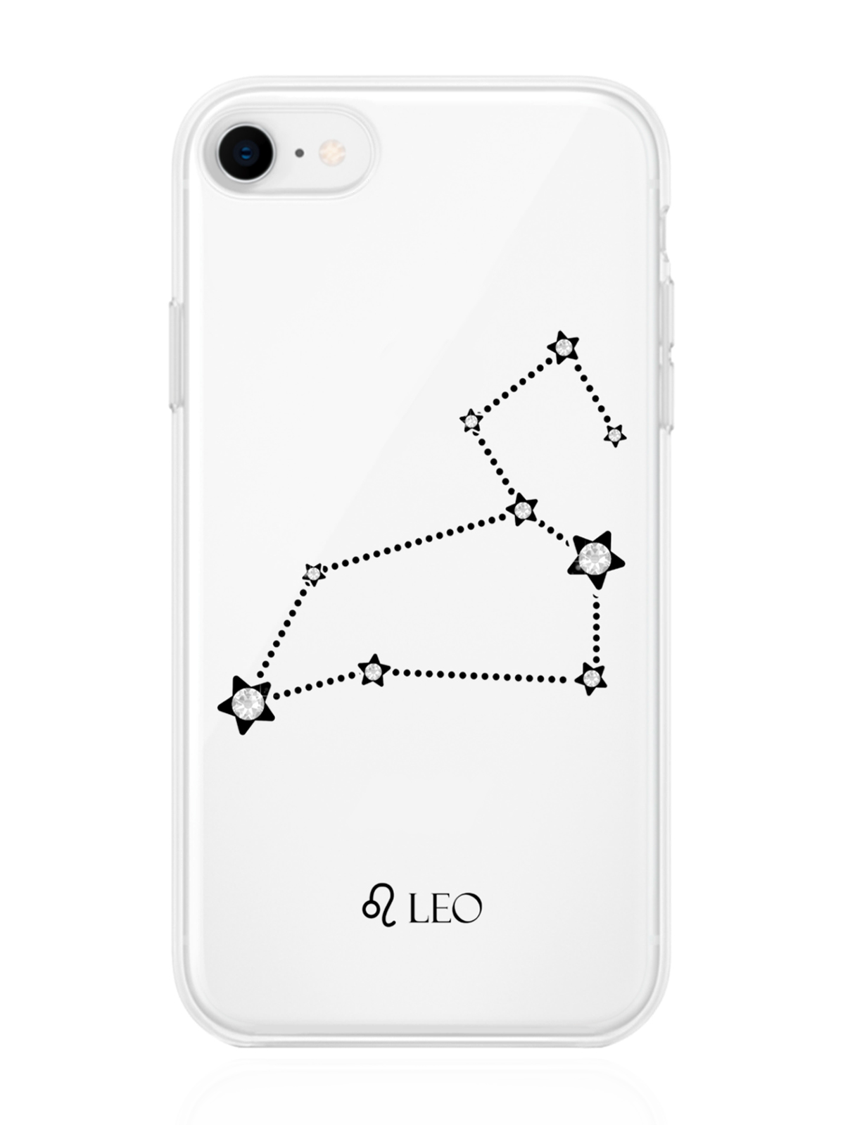 Чехол с инкрустацией кристаллами Lux для iPhone 7/8/SE2020 Лев Leo