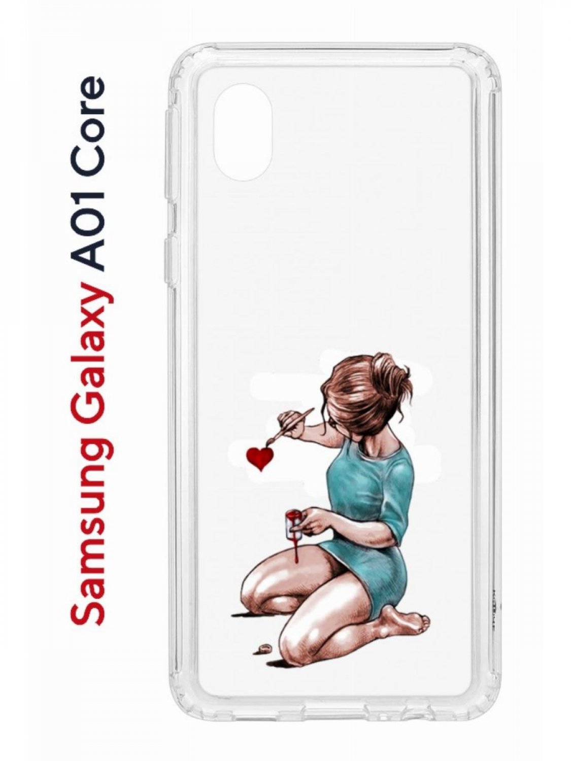 Чехол на Samsung A01 Core с принтом Kruche Print Рисуя любовь, противоударный бампер