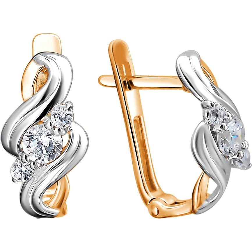 Серьги женские из золота Эстет 01С1112307Р, фианит