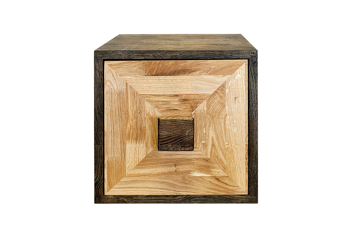 Модуль для стеллажей БЕЛФАН Cube Design, графит/бейц-масло