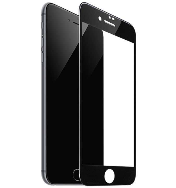 Защитное 3D стекло для iPhone 6 Plus противоударное / закругленные края (Черный)