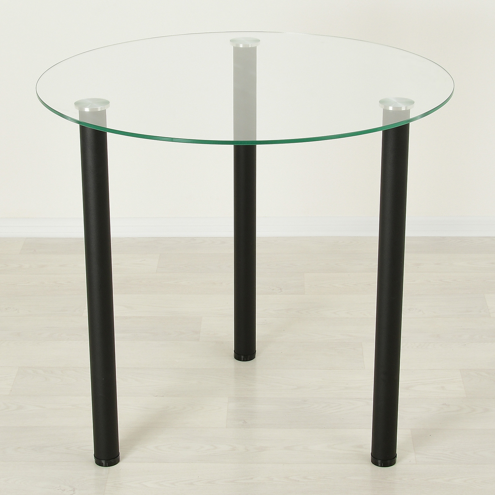 Стеклянный стол Mebel Apartment Эдель 18-3 прозрачный/черный D80