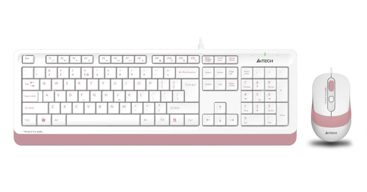 Комплект клавиатура и мышь A4Tech Fstyler F1010 White/Pink