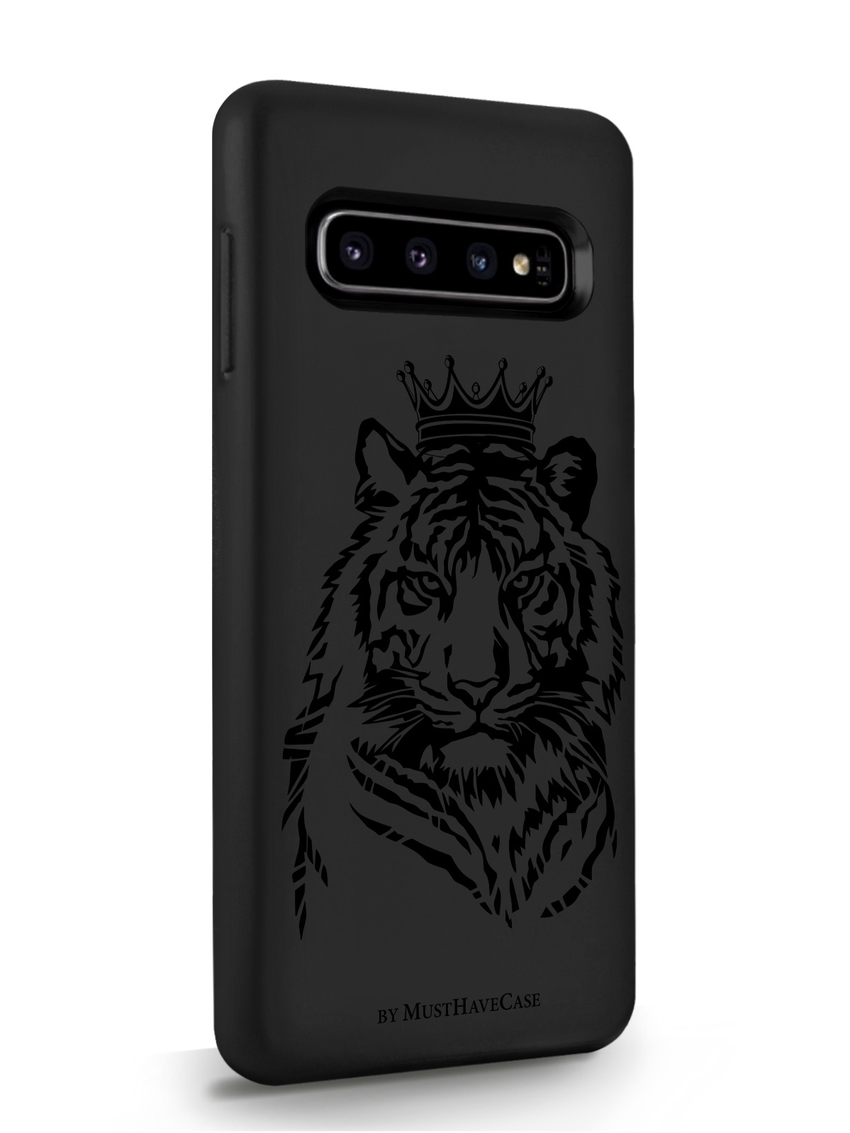 Чехол MustHaveCase для Samsung Galaxy S10 Тигр с Короной черный