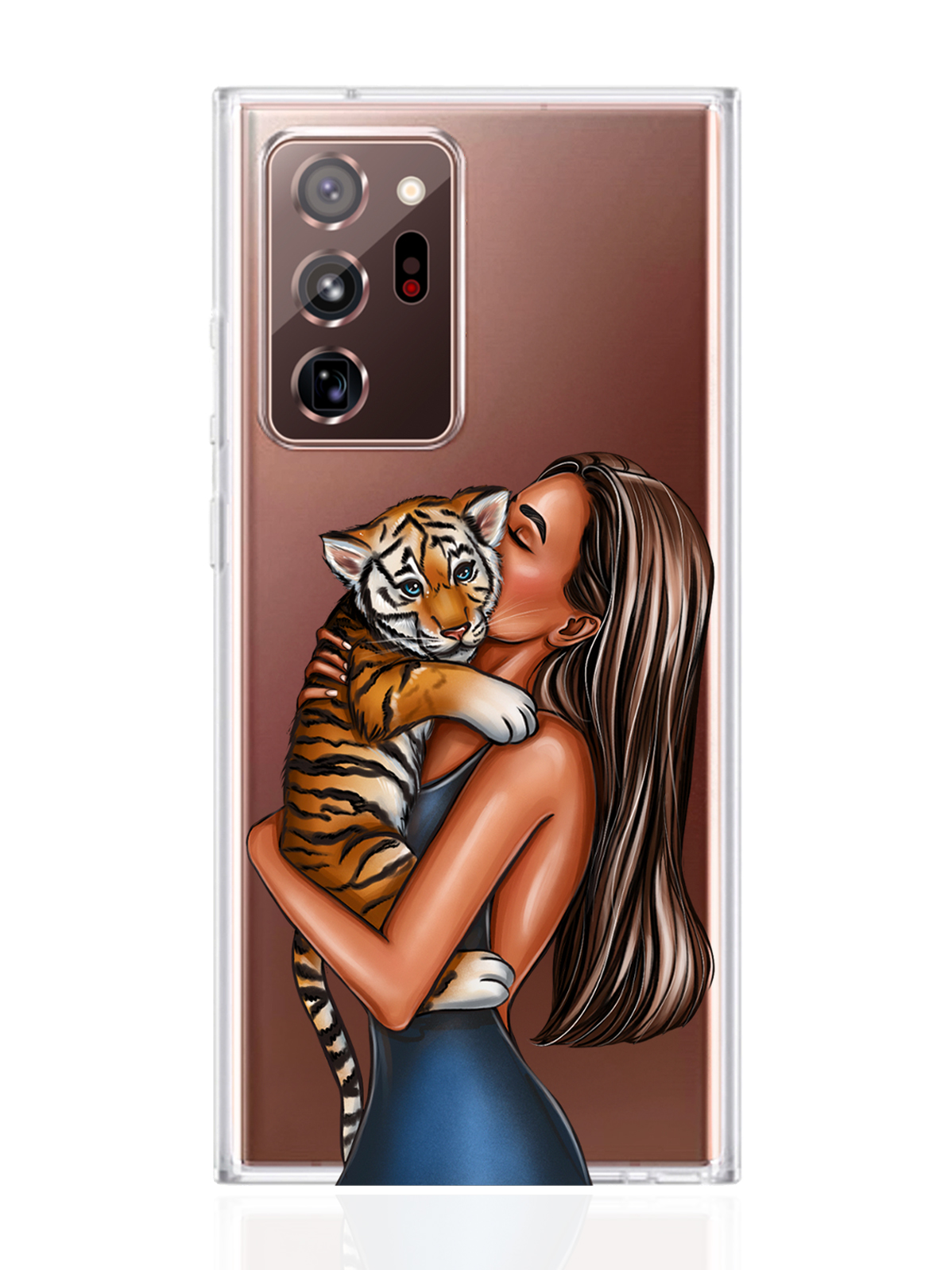 Чехол MustHaveCase для Samsung Galaxy Note 20 Ultra Девушка с тигренком прозрачный
