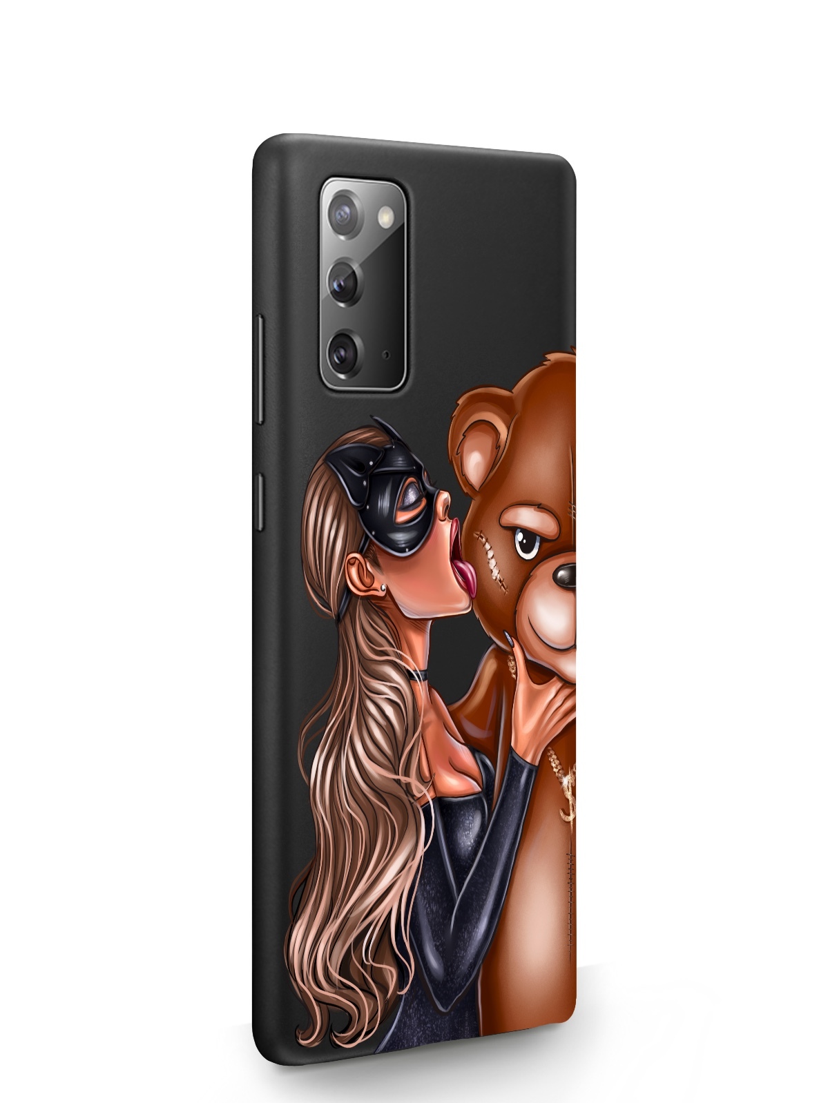 Чехол MustHaveCase для Samsung Galaxy Note 20 Кошечка и мишка черный