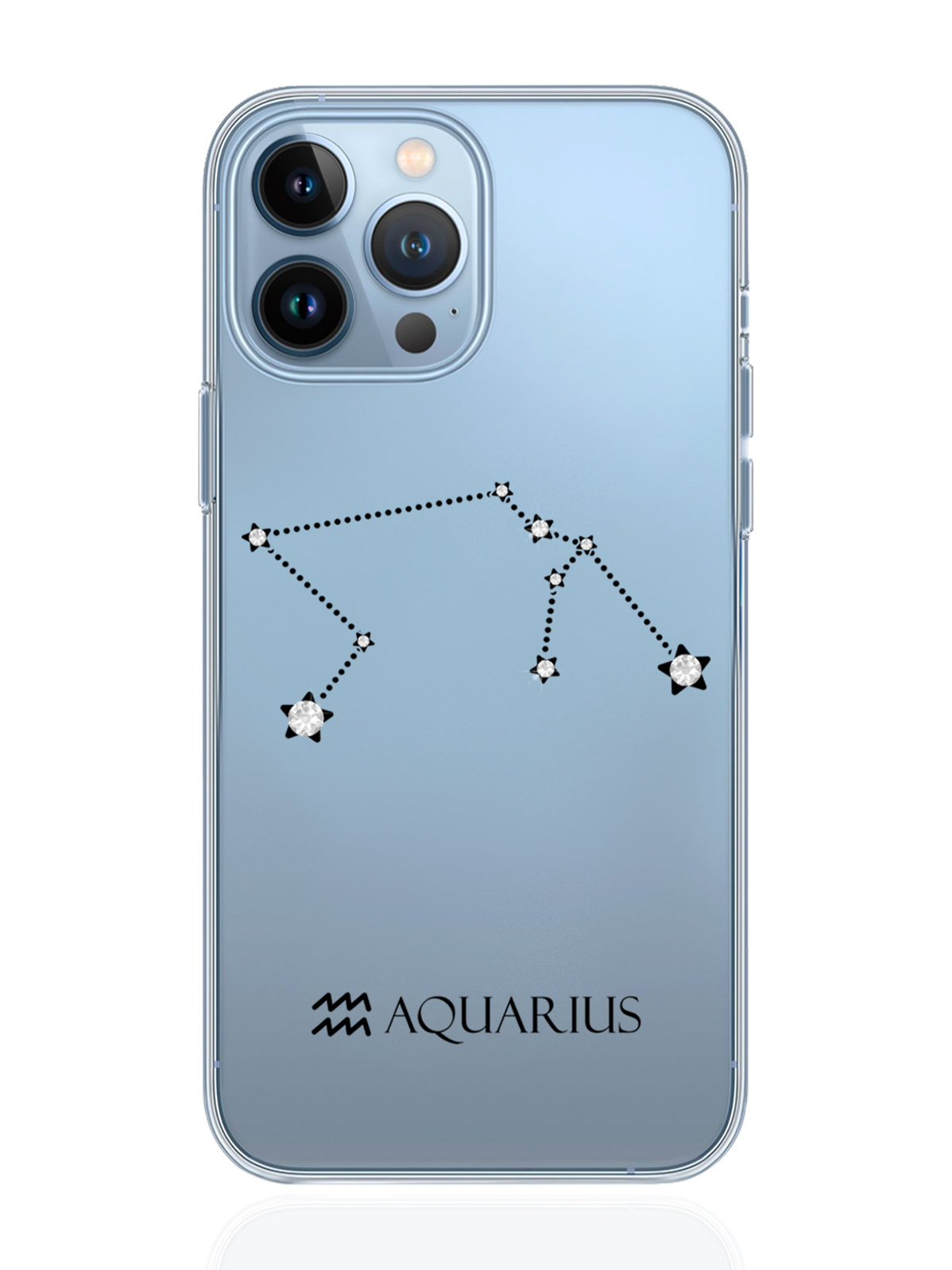 Чехол с инкрустацией кристаллами Lux для iPhone 13 Pro Max Водолей Aquarius