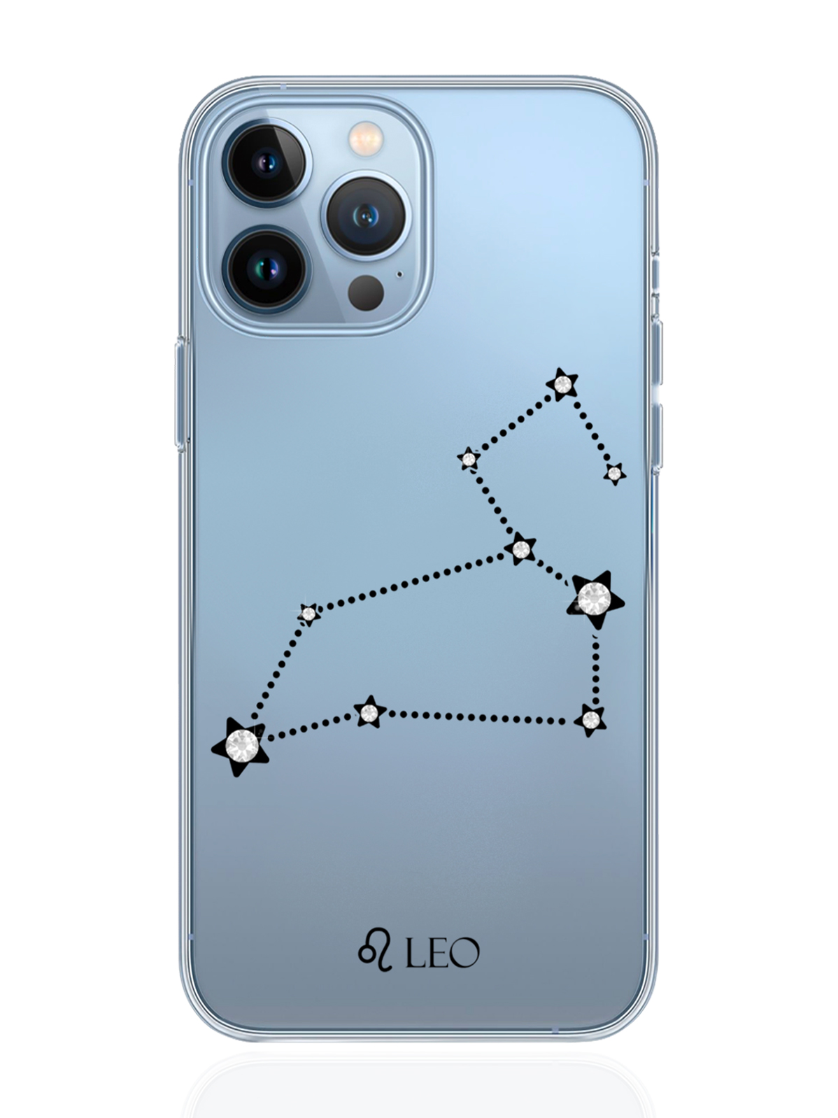 Чехол с инкрустацией кристаллами Lux для iPhone 13 Pro Max Лев Leo