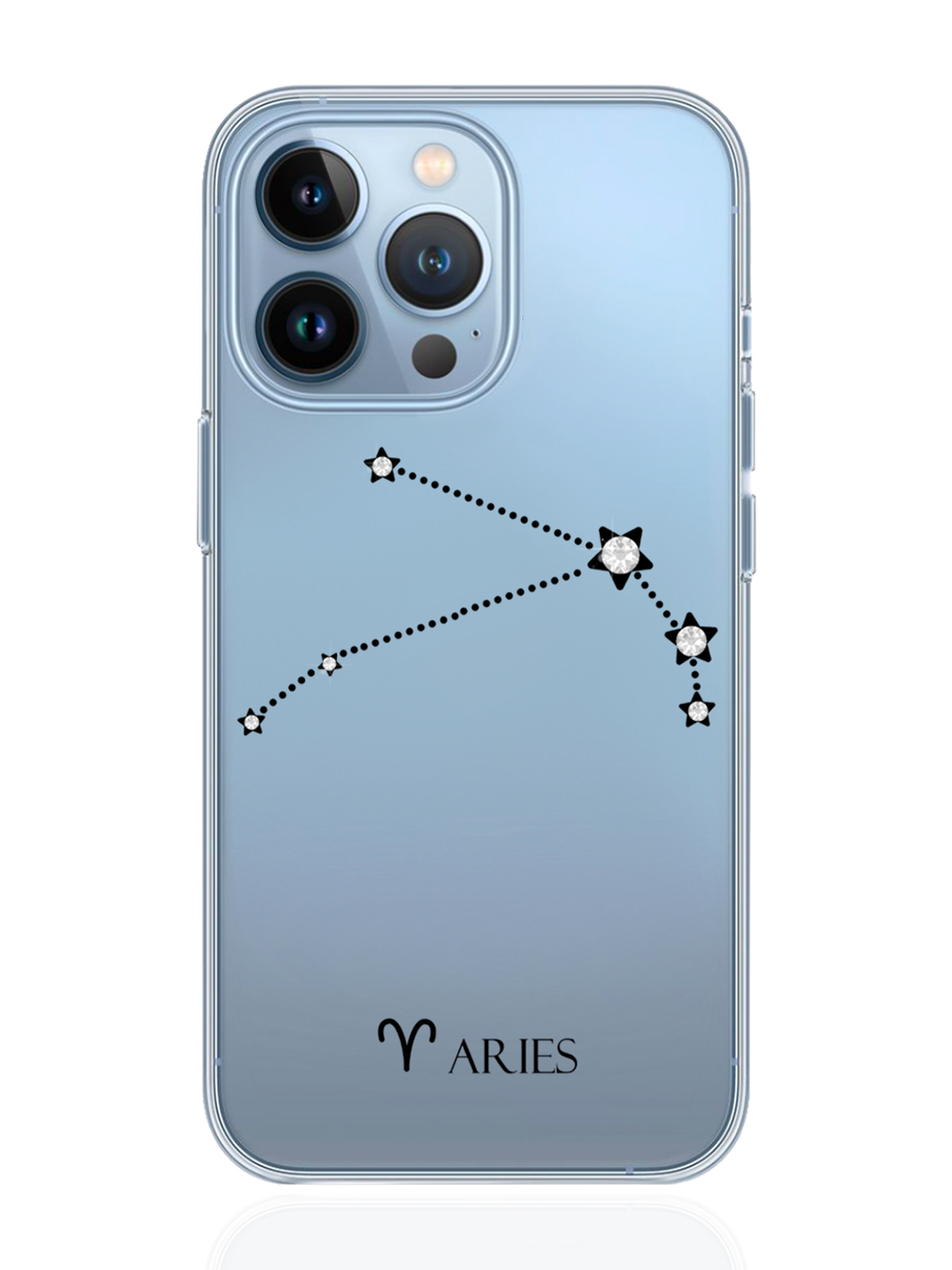 Чехол с инкрустацией кристаллами Lux для iPhone 13 Pro Овен Aries