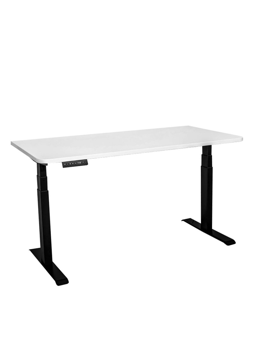Электрический стол с подъемным механизмом LuxAlto, Черный, Белый 120x70x2,5см, 34201