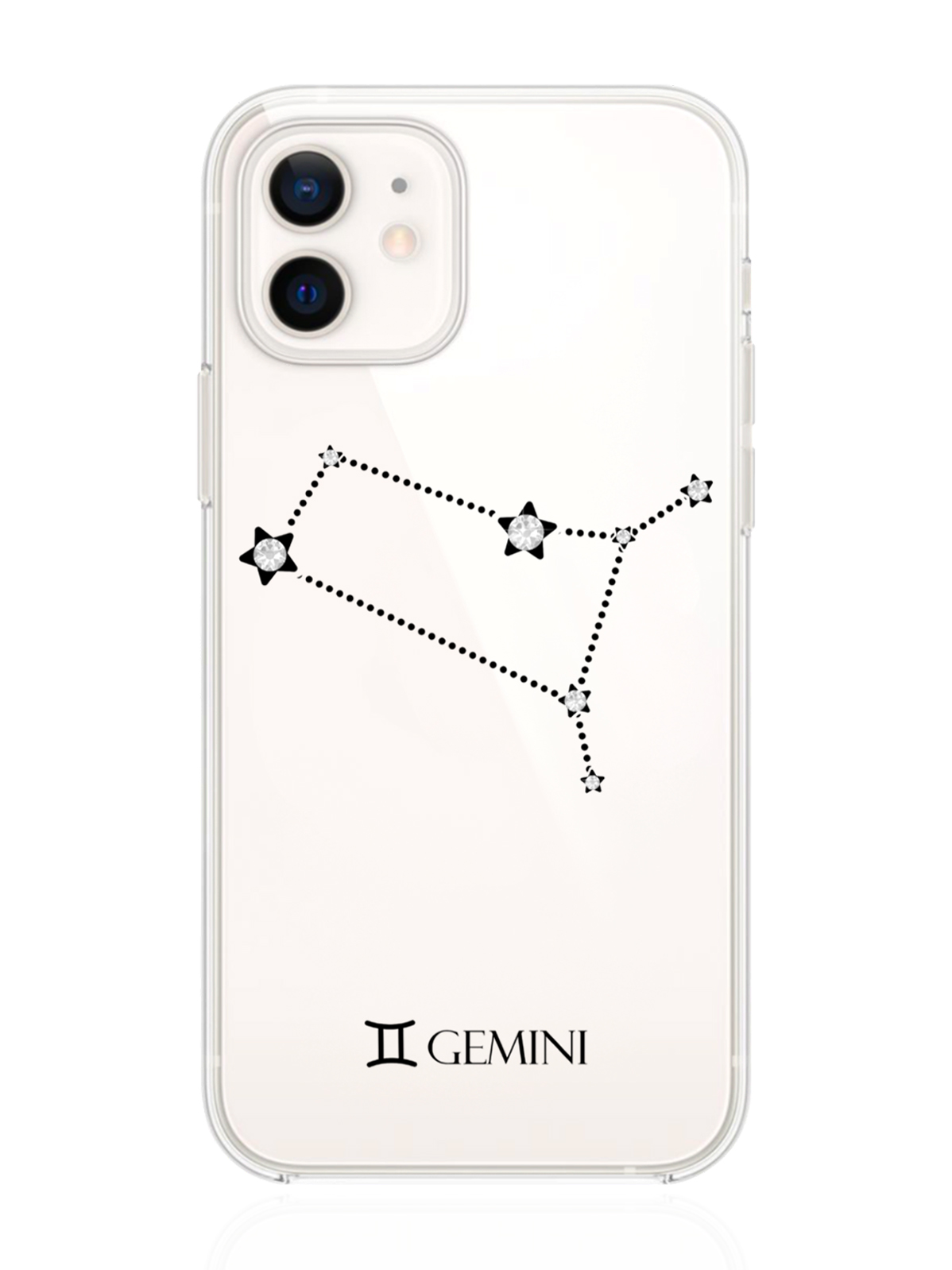Чехол с инкрустацией кристаллами Lux для iPhone 12/12 Pro Близнецы Gemini
