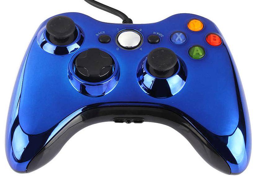 Геймпад NoBrand для Xbox 360 Chrome Blue (Не оригинал)