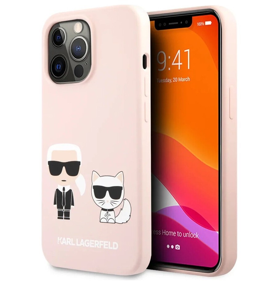 Чехол CG Mobile Karl Lagerfeld Liquid silicone Karl Choupette iPhone 13 Pro Max, Розовый
