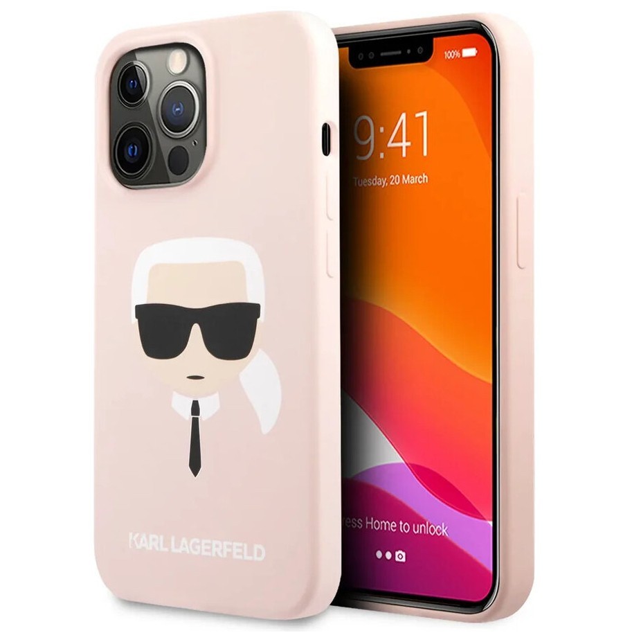 Чехол CG Mobile Karl Lagerfeld Liquid silicone Karls Head Hard iPhone 13 Pro Max, Розовый