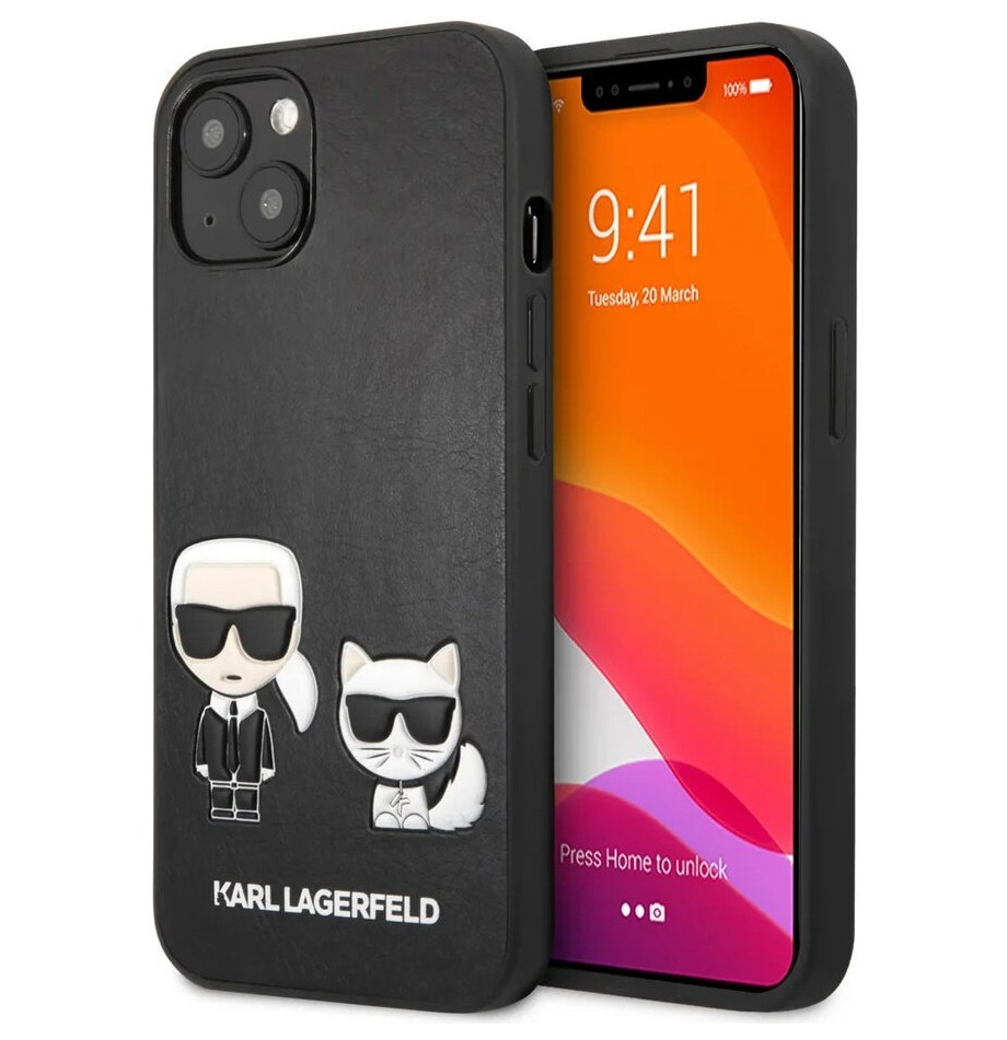 Чехол CG Mobile Karl Lagerfeld PU Karl Choupette Hard для iPhone 13, Черный