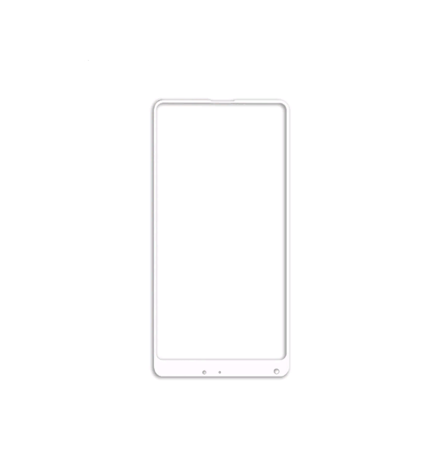 Защитное стекло 2D для Xiaomi Mi Mix 2 белое в т/у