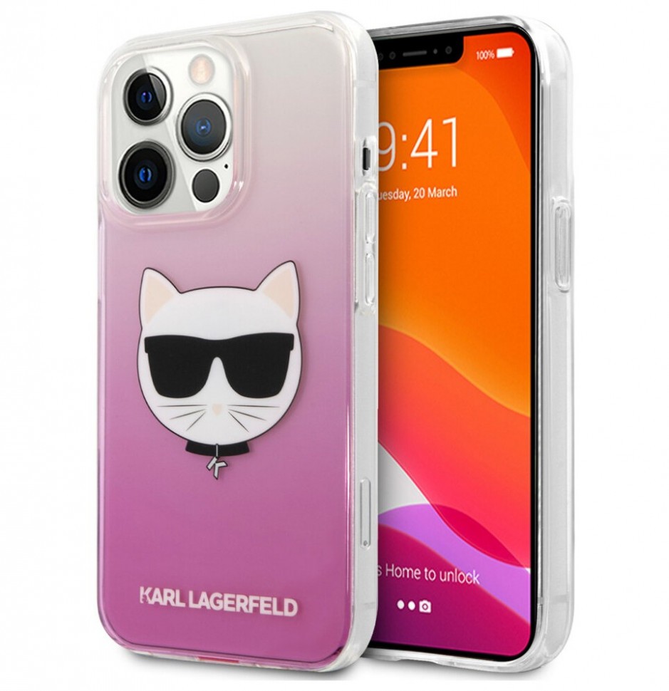 Чехол CG Mobile Karl Lagerfeld PC/TPU Choupette Hard для iPhone 13 Pro Max, Розовый
