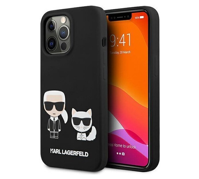 Чехол CG Mobile Karl Lagerfeld Liquid silicone Karl Choupette Hard iPhone 13 Pro, Черный