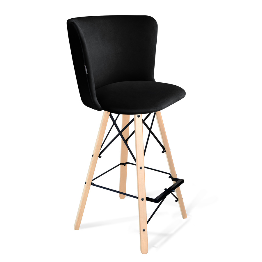 Барный стул Sheffilton 209642, черный муар/прозрачный лак/прозрачный лак/ночное затмение