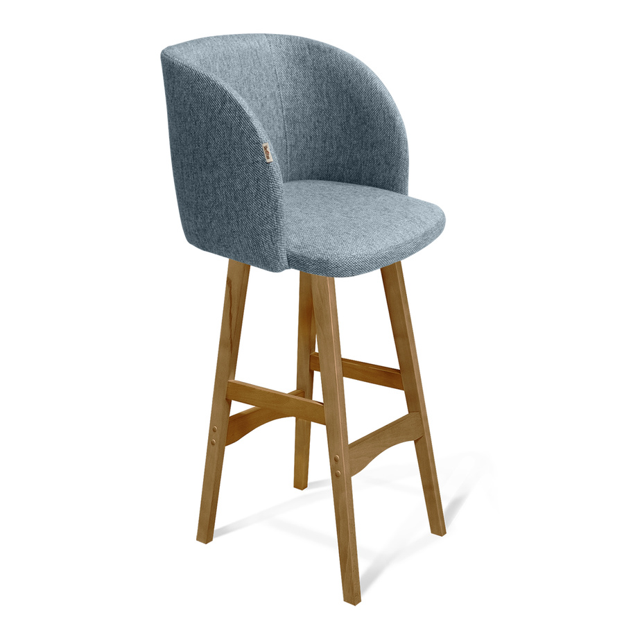 Барный стул Sheffilton 206388, светлый орех/синий лед