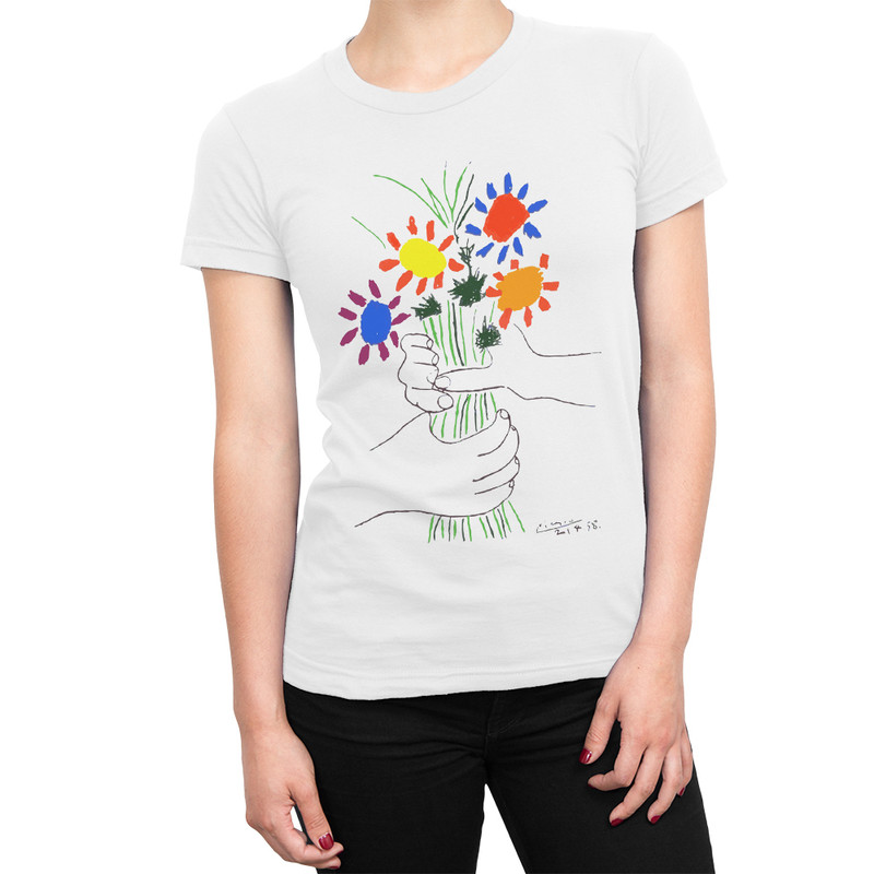 Футболка женская Dream Shirts Пикассо - Букет Цветов белая 3XL