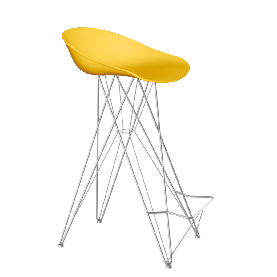 Полубарный стул Sheffilton 991094, хром лак/желтый