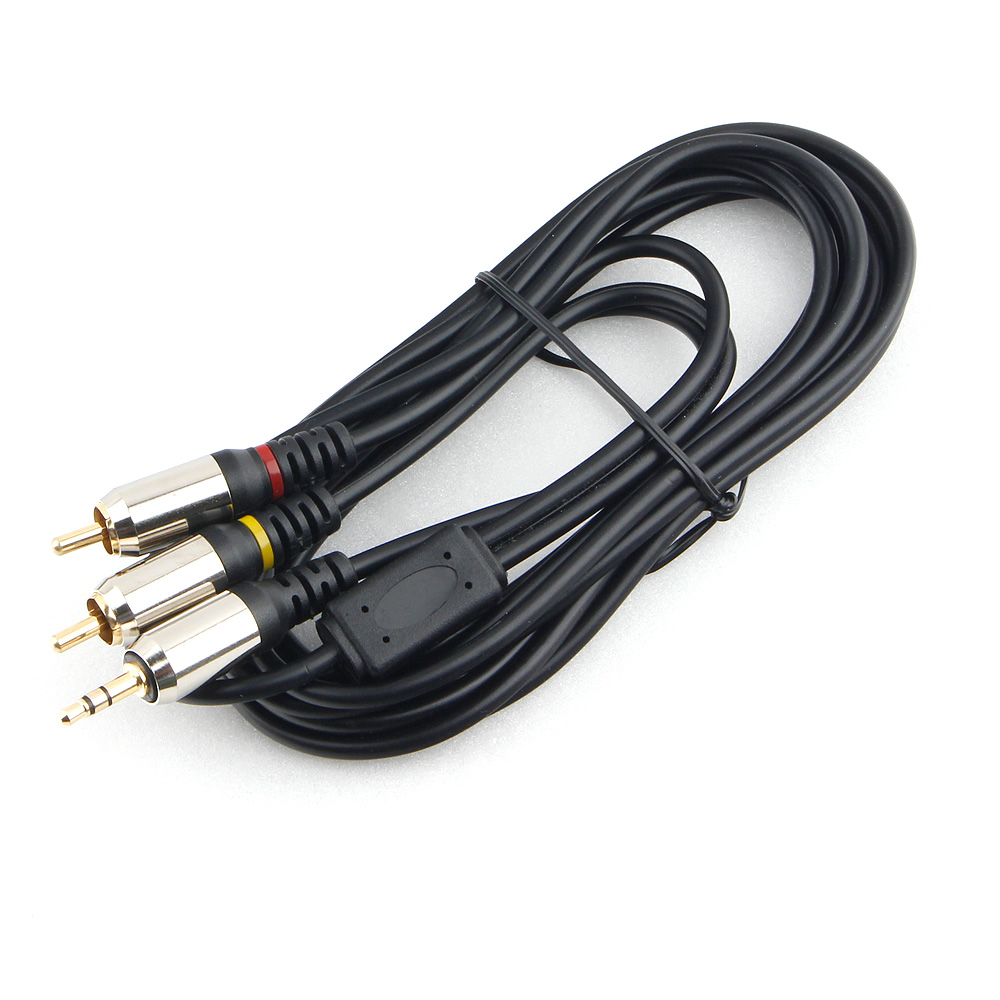 Кабель AUX Cablexpert CCAB-02-35M2RM-3MB 3.5 mm jack/2 RCA 3м Black