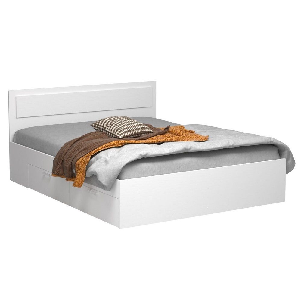 Кровать полутораспальная ВВР РЭД с ящиками 120х200 см, белый