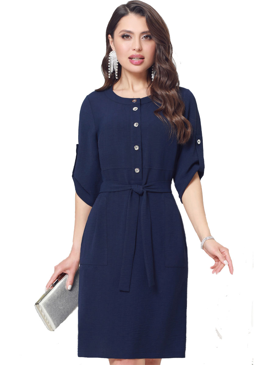 Платье женское DSTrend Ключ к успеху синее 56 RU