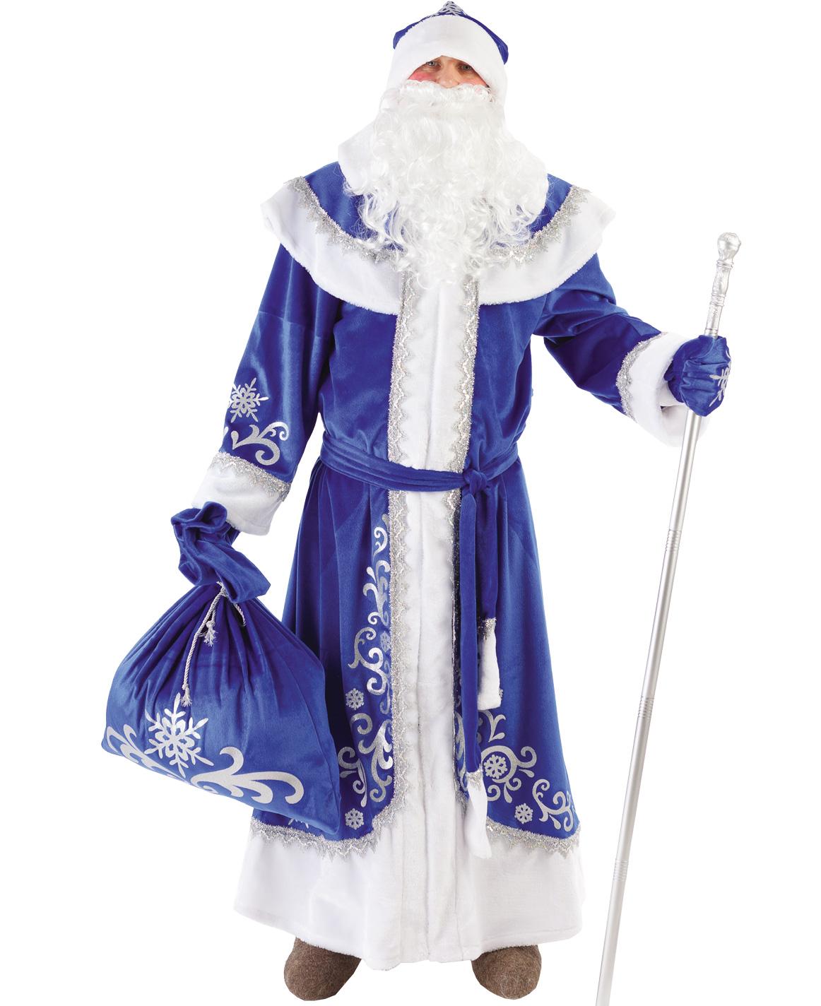 Костюм карнавальный мужской Batik 3005 к-18 Дед Мороз, синий, 54-56 RU