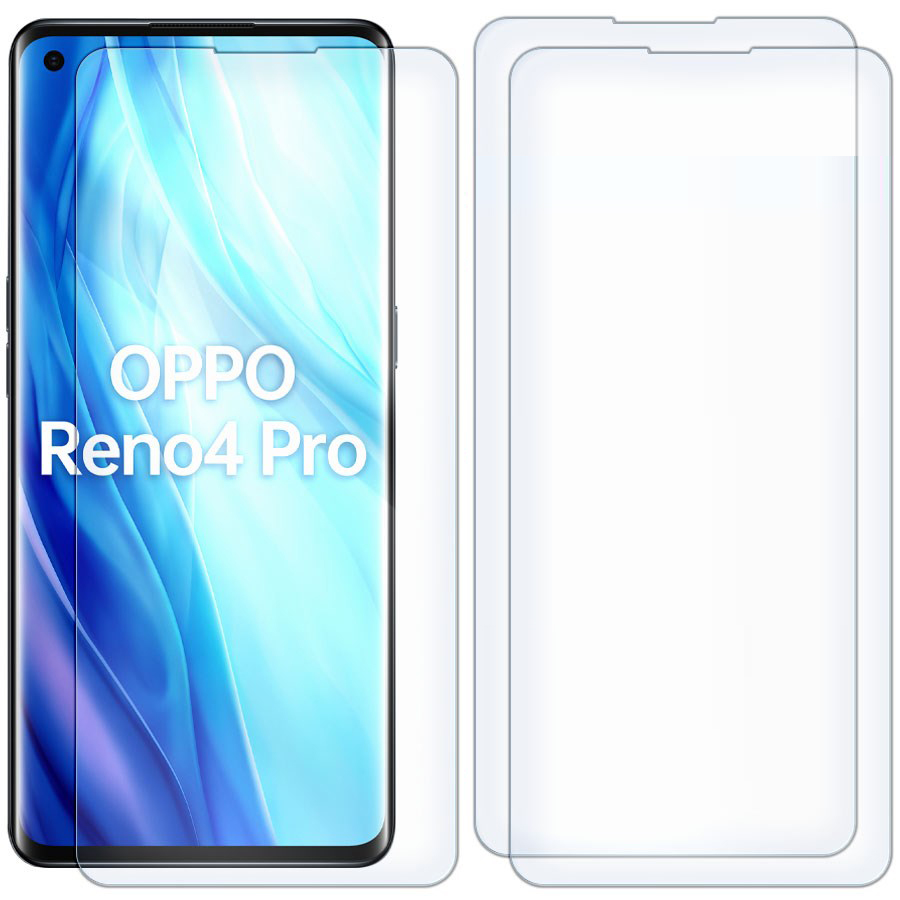 Комплект из 3-x защитных гибридных стекол для OPPO Reno 4 Pro