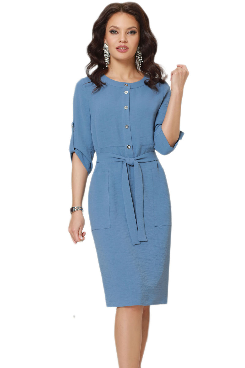 Платье женское DSTrend Ключ к успеху голубое 54 RU