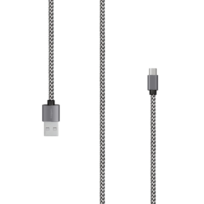 Кабель Rombica Digital AB-04, Micro-USB 2.0, 2 м, серо-White (CB-AB04)