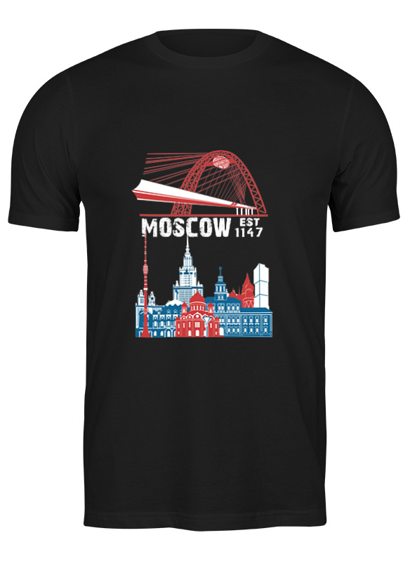 Футболка мужская Printio Moscow. established in 1147 3703418 черная L