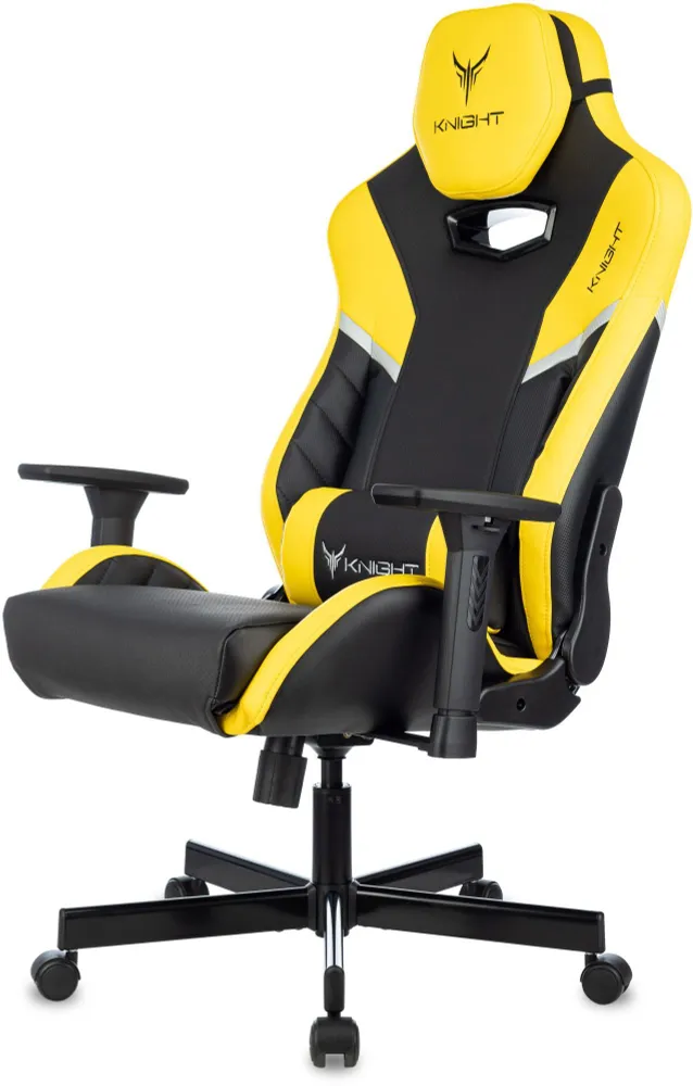 Кресло игровое Knight Thunder 5X, черный/желтый